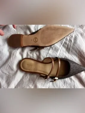 Michael Kors | Shoes | Michael Kors Mk Monogram Mary Jane Mule Flats ...